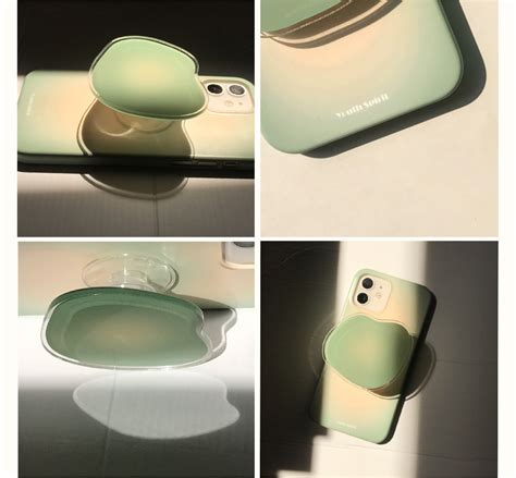 유스스피릿 무광초록 그라데이션 안개 달 자연시리즈 감성무드 아이폰케이스 커플 우정 하드 플라스틱 핸드폰케이스 갤럭시 핸드폰 Xr Xs 11 12 13 프로 미니 14 15