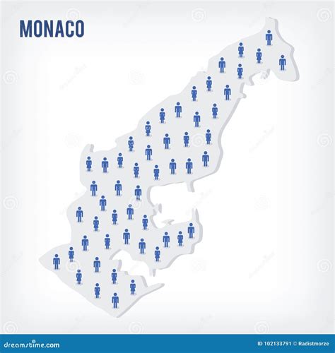 Vector People Map Of Monaco The Concept Of Population Stock Vector Illustration Of