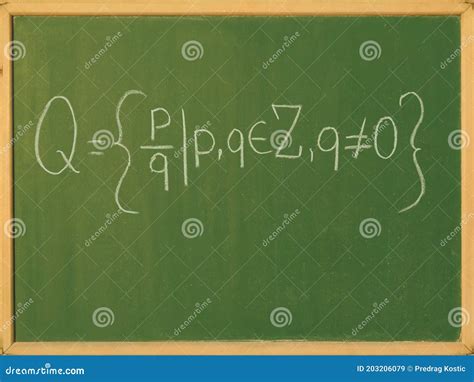 A Set Of Rational Numbers In Mathematics Stock Image Image Of Board