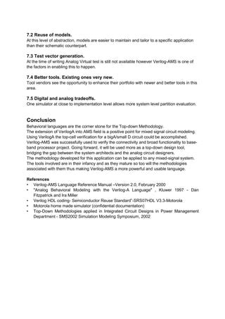 Verilog Ams Used In Top Down Methodology For Wireless Integrated Circuits PDF