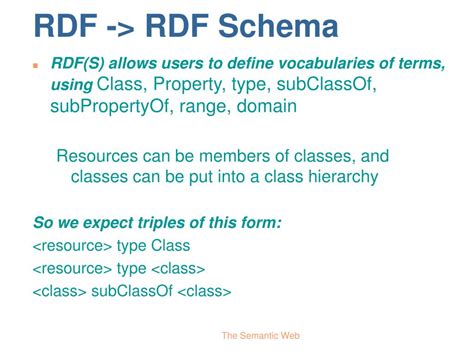 PPT The Semantic Web WEEK RDF Schema Ontologies PowerPoint Presentation ID