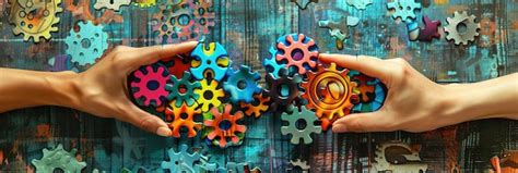 Premium Photo Hands Piecing Together A Puzzle Of Gears Teamwork And Synergy In Problemsolving