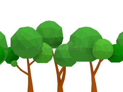 Three Dimensional Low Poly Trees Stock Illustration Illustration Of Foliage Forest 43279485