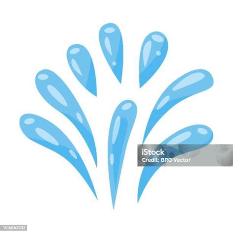 물 스플래시 플랫 아이콘입니다 바다 파도 분수 스프레이 젖은 표면 방울 모양의 벡터 일러스트 레이 션 물 기호 요소 0명에 대한 스톡 벡터 아트 및 기타 이미지 Istock