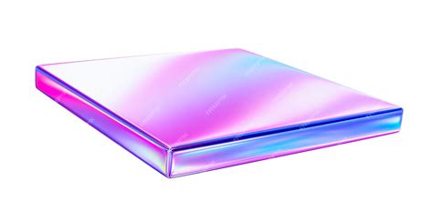 Premium Psd 3d Holographic Shape Cuboid 3d Rendering Illustration