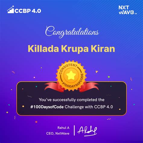 Killada Krupakiran On Linkedin Consistency