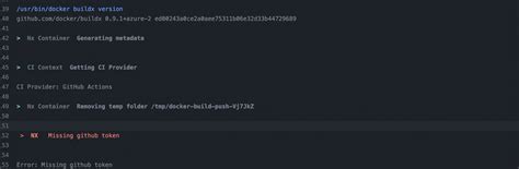Nx Toolscontainer Failed Github Action Missing Github Token · Issue 650 · Gperdomornx
