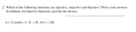 solved which of the following functions are injective
