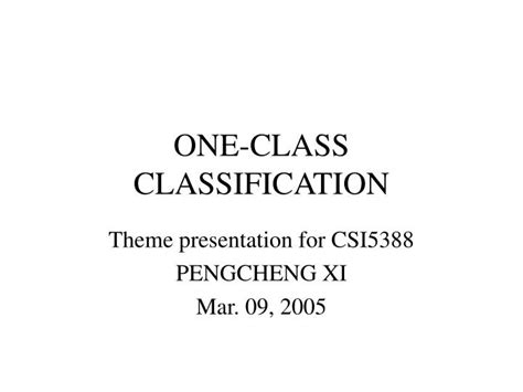 Ppt One Class Classification Powerpoint Presentation Free Download