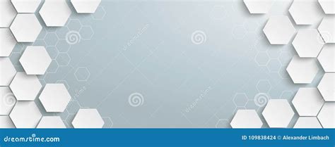White Hexagon Structure Gray Centre Header Stock Vector Illustration Of Comb Coding 109838424