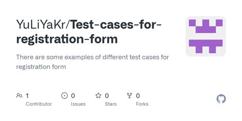 GitHub YuLiYaKr Test Cases For Registration Form There Are Some Examples Of Different Test