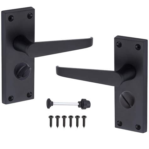Golden Grace Victorian Straight Matt Black Privacy Handles Set Homebase
