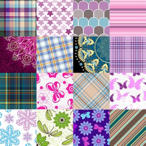 Premium Vector Patchwork Fabric Seamless Art Background