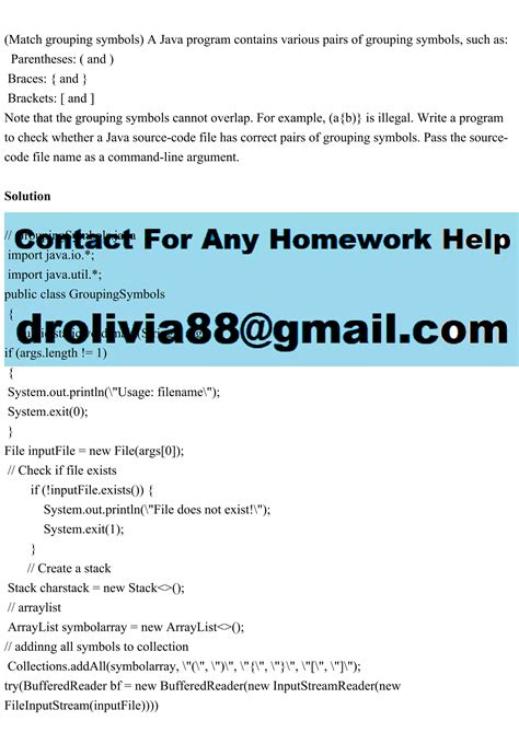 Match Grouping Symbols A Java Program Contains Various Pairs Of Grpdf