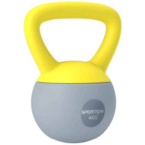 Sportnow Kettlebell W Soft Body And Non Slip Handle Yellow And Grey