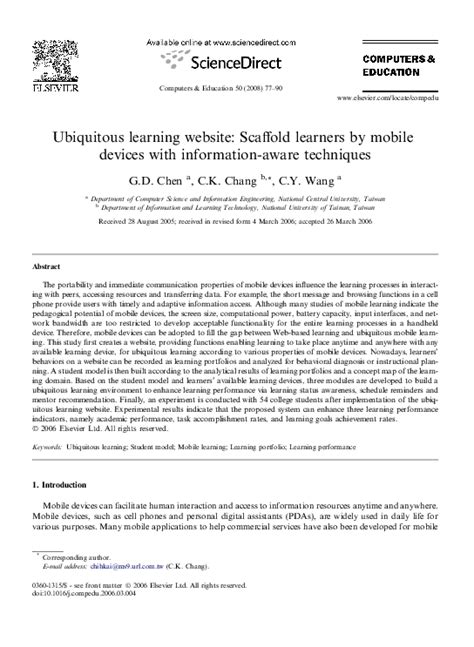 pdf ubiquitous learning website scaffold learners by mobile devices