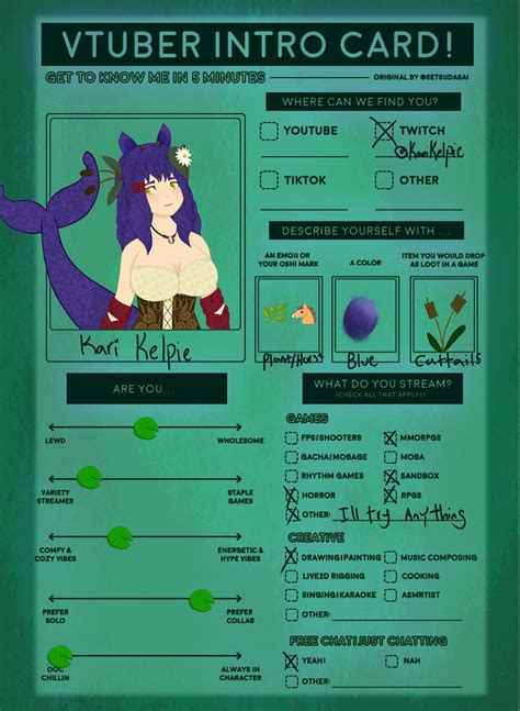 Kari Kelpie Vtuber Intro Card Template By Setsudasai R Vtubers