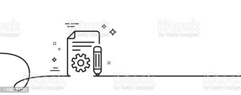 documentation line icon technical instruction sign continuous line with