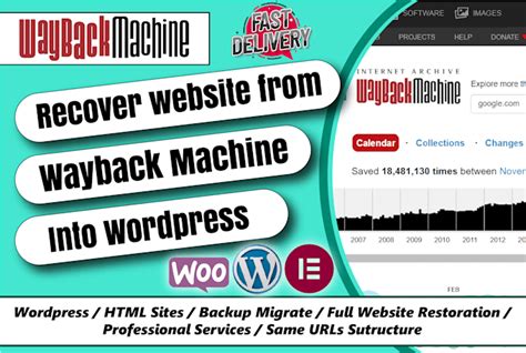 restore any website into wordpress from wayback machine archive by