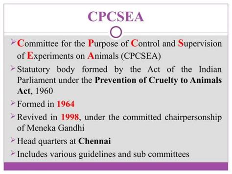 Cpcsea Guidelines And Iaec Committee Pptx