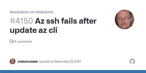 Az Ssh Fails After Update Az Cli · Issue 4150 · Azureazure Cli