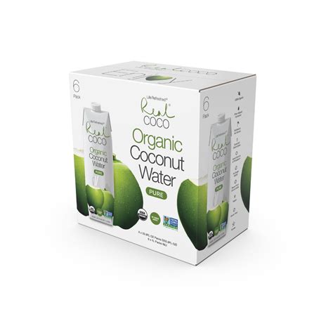 Organic Pure Coconut Water 1l 6 Pack Life Refreshed Brands Real