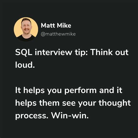 Matt Mike On Linkedin Sql Interviews Didnt Click For Me Until I