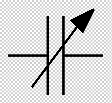 Condensador Variable Símbolo Electrónico Cableado Red Eléctrica Símbolo Diverso ángulo