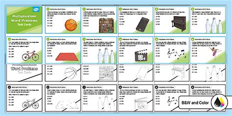 Multi Digit Whole Number Multiplication Word Problems Task Cards For
