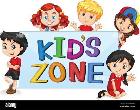 Kid's zone with international kids Stock Vector Image & Art - Alamy