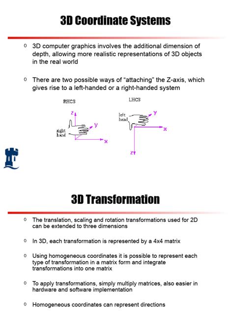 Cg 3d Transformation Pdf 2 D Computer Graphics Euclidean Vector