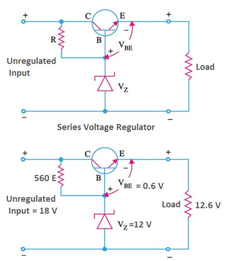Draw The Circuit Diagram Of Voltage Regulator Using Zener Di
