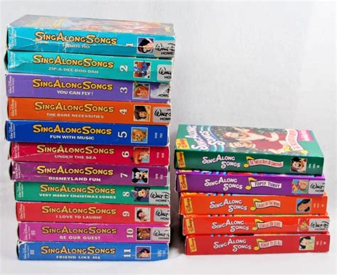 Disney Sing Along Songs Vhs Tapes Collection Of 16 Vhs Tapes Vintage