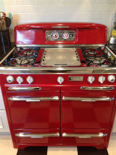 Vintage Red Stove Top Oven