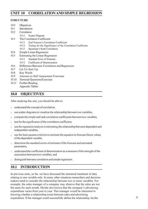 Unit 10 For More Assignments Correlation And Simple Regression 5