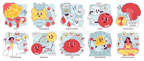 Endocrine Glands Cartoon Stock Illustrations 62 Endocrine Glands