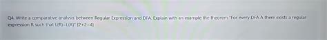 Solved Q4 ﻿write A Comparative Analysis Between Regular