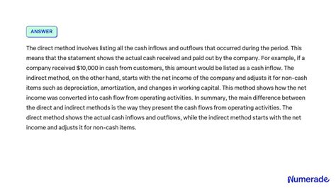 Solved In Laymans Terms What Are The Differences When Using The Direct Vs Indirect Method For