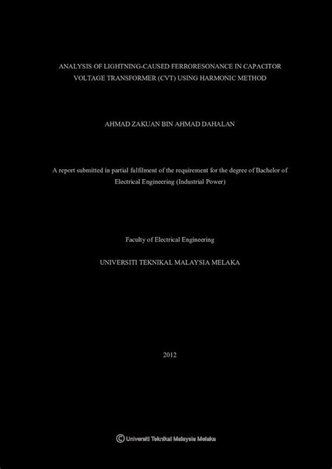 Pdf Analysis Of Lightning Caused Ferroresonance In Capacitor Voltage Dokumentips