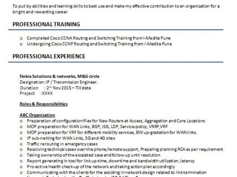 Ccna Fresher Resume Format Free Download Ccna Resume Samples Top 5 Ccna Resume Templates In Doc