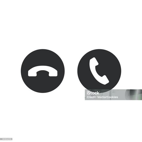 아이콘을 호출합니다 핸드셋 기호입니다 수신 전화 및 나가는 통화 개념 전화를 들고 전화를 내려 놓습니다 전화 버튼을 수락하고 거절합니다 벡터 아이콘 세트 개념에 대한 스톡