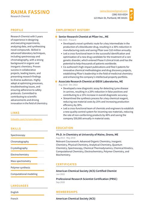 Top 16 Research Chemist Resume Objective Examples