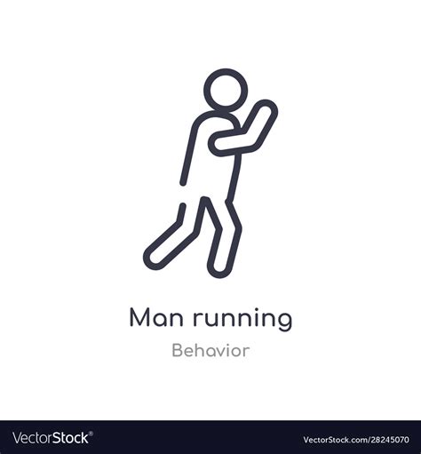 Man Running Outline Icon Isolated Line From Vector Image