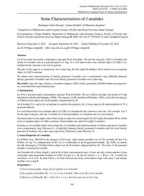 Pdf Some Characterizations Of I Modules