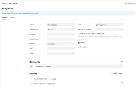 Integrations Workspace Blank On Fresh Install Frappe Framework Frappe Forum