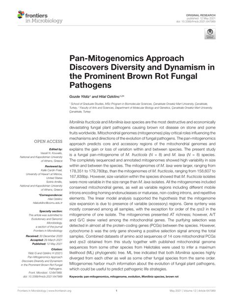 Pdf Pan Mitogenomics Approach Discovers Diversity And Dynamism In The