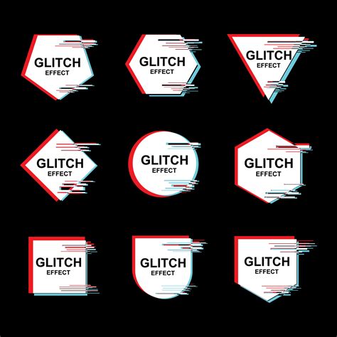 Frame With Abstract Glitch Effect Vector Set 5895132 Vector Art At Vecteezy