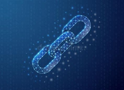 Chain Polygonal Symbol With Binary Code Background Chainlink Concept