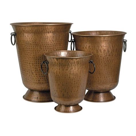 Birch Lane™ Gino 3 Piece Galvanized Iron Pot Planter Set And Reviews Wayfair Planters Planter