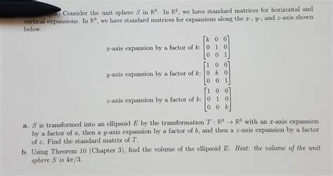solved ps consider the unit sphere s in r3 in r we have